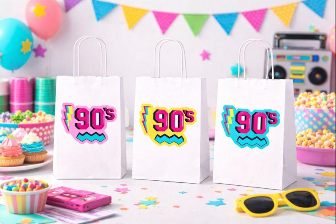 90's PARTY BAGS - 90s Party Goody Bags I Love the 90s Birthday 90s ...