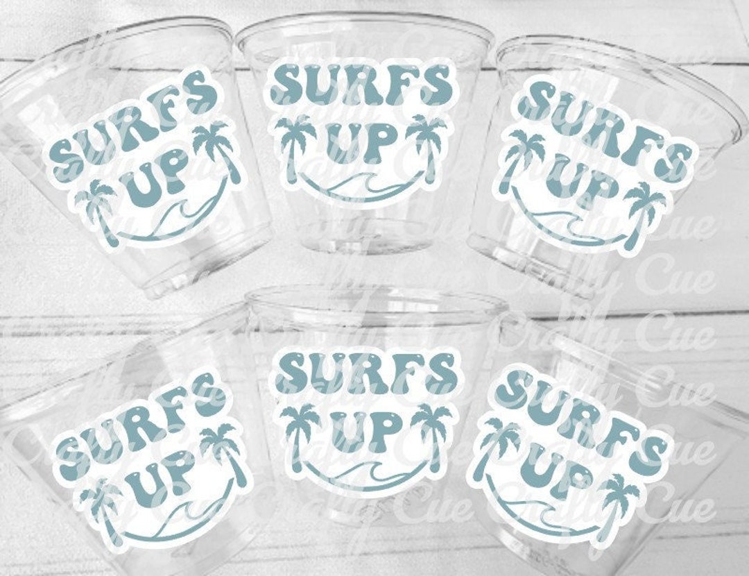 Surf Birthday Cups, the Big One Cups, 1st Birthday Party Cups, Surf ...
