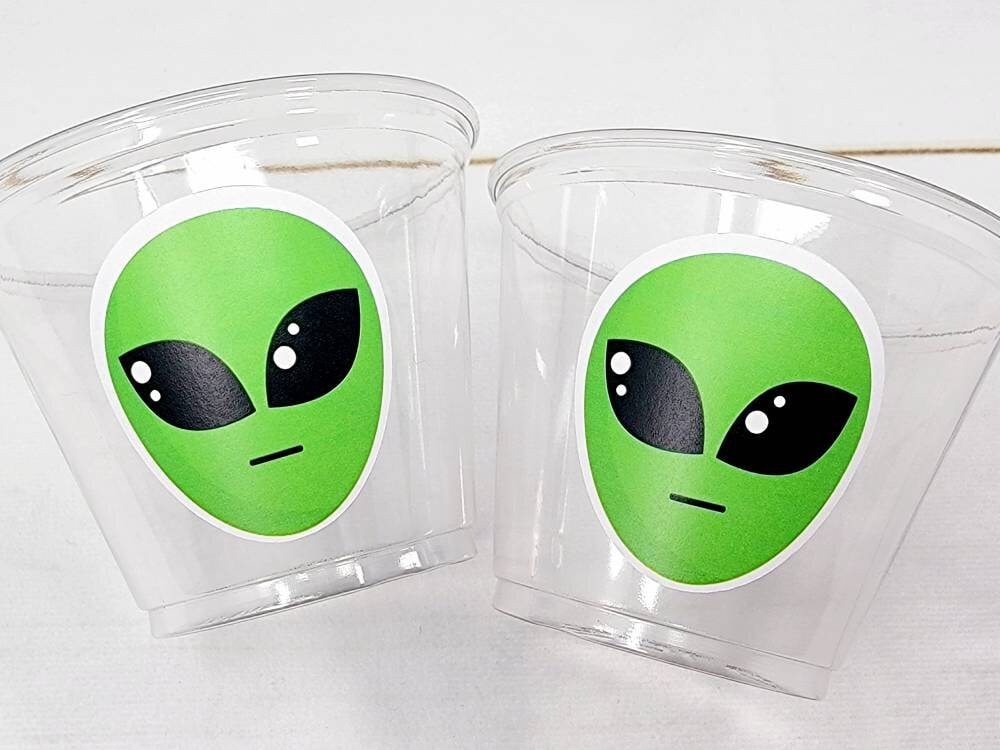 ALIEN PARTY CUPS -alien Cups Alien Birthday Alien Party Alien Party ...