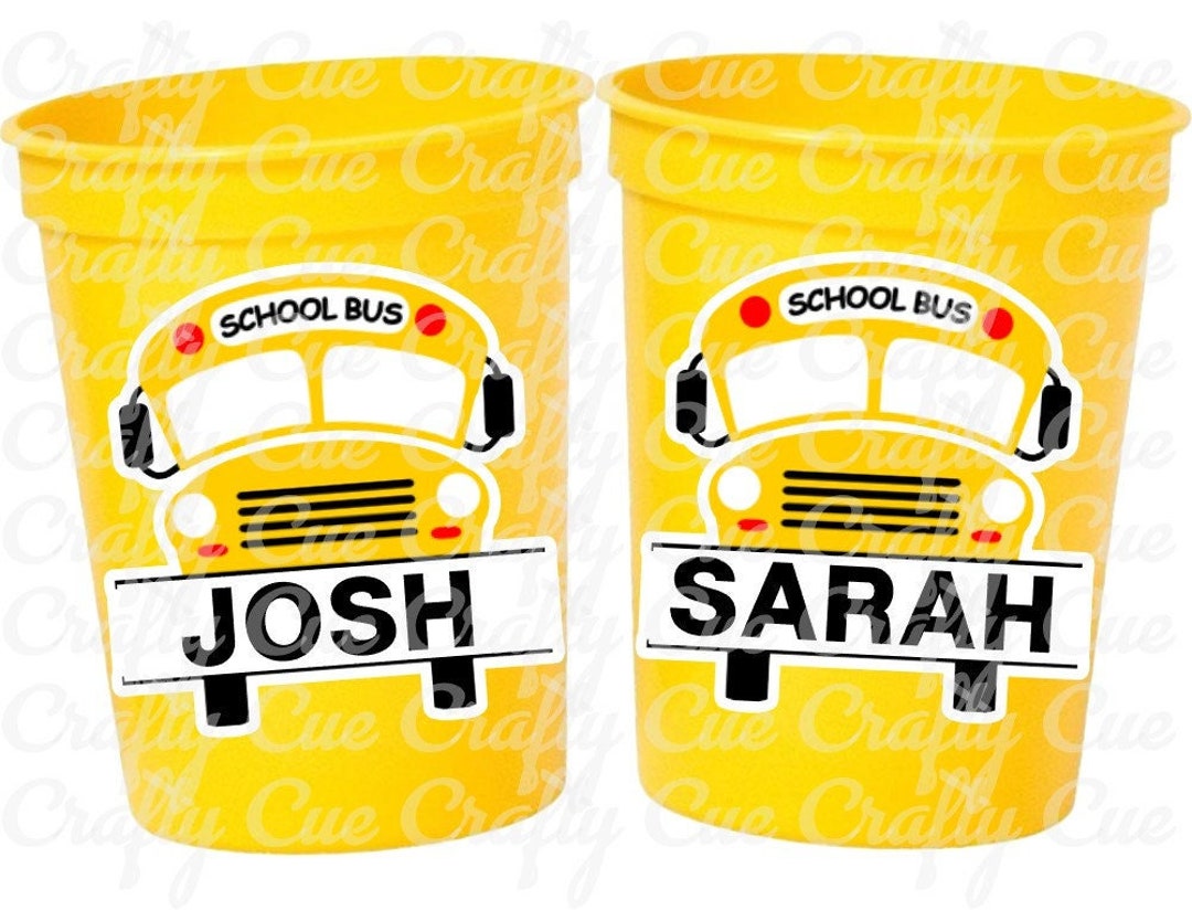 School Bus Party Cups Reusable School Cups School Bus - Etsy