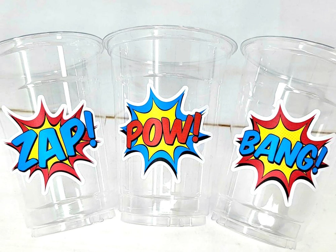 SUPERHERO PARTY CUPS - Superhero Cups Superhero Birthday Superhero ...