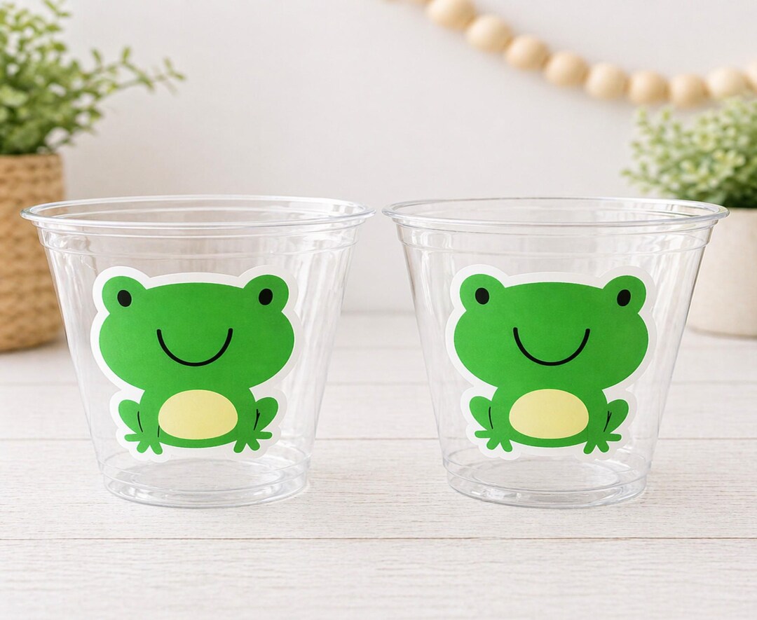 FROG PARTY CUPS - Frog Cups Frog Birthday Cup Frog Baby Shower Frog ...