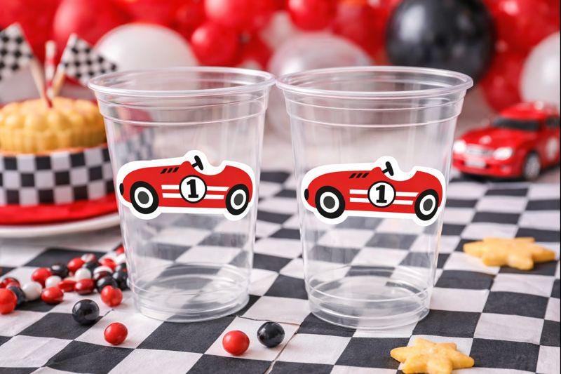RACING PARTY CUPS - Race Car Cups Racing Birthday Cups Racing Birthday ...