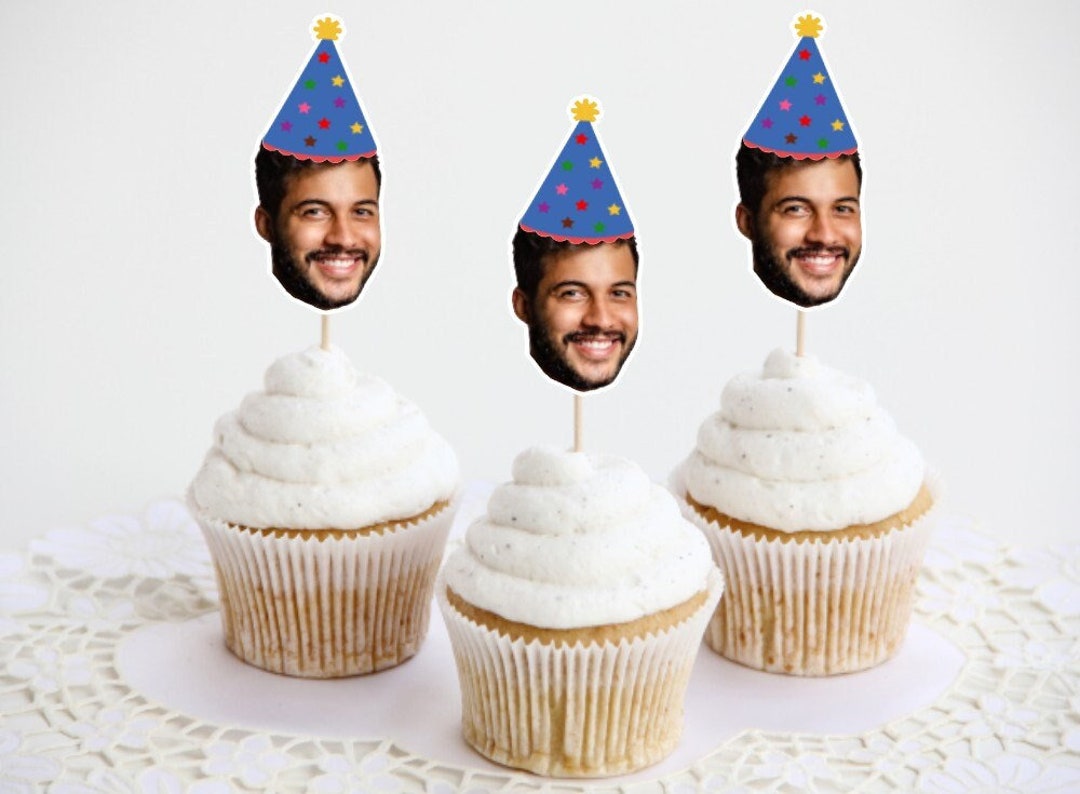 Photo Cupcake Toppers, Face Cupcake Toppers, Face on A Stick Cupake ...