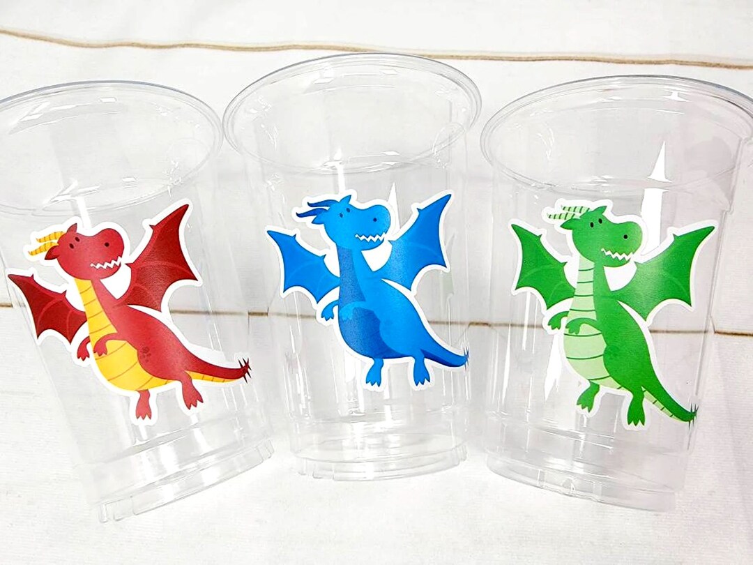DRAGON PARTY CUPS - Dragon Birthday Cups Dragon Cups Drageon Birthday ...