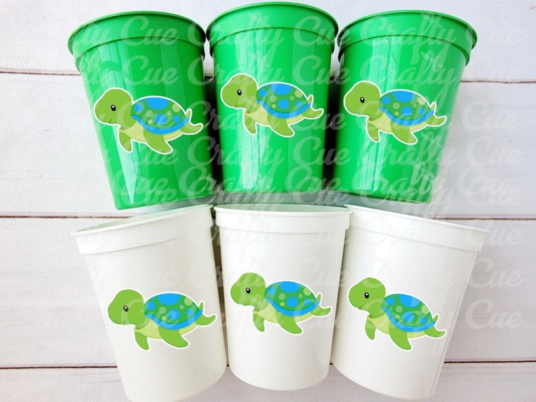 TURTLE PARTY CUPS - Turtle Cups Turtle Decorations Turtle Birthday ...