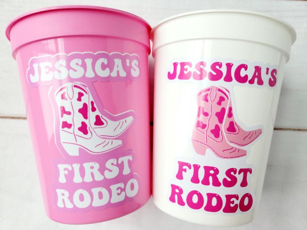 Cowgirl First Rodeo Birthday Cups, Personalized Cowgirl Cups, First ...