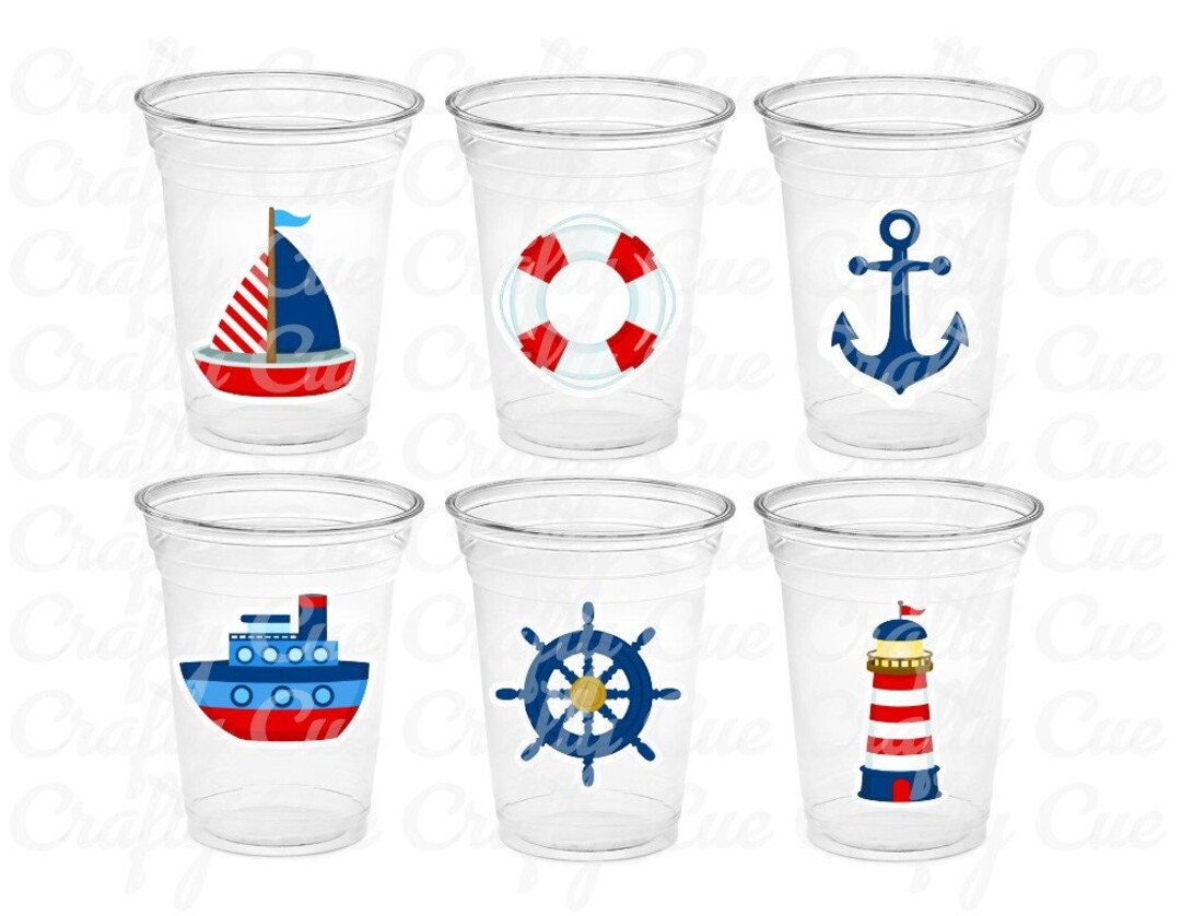 NAUTICAL PARTY CUPS - Nautical Treat Cups Nautical Birthday Nautical ...