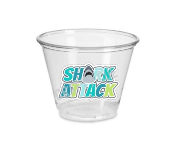 Shark Party Cups Shark Treat Cups Shark Birthday Shark | Etsy