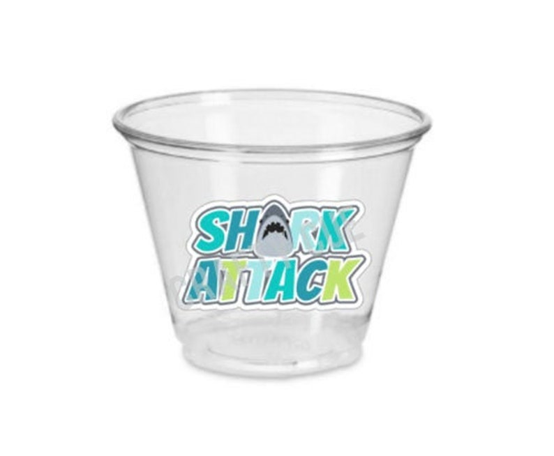 Shark Party Cups Shark Treat Cups Shark Birthday Shark | Etsy
