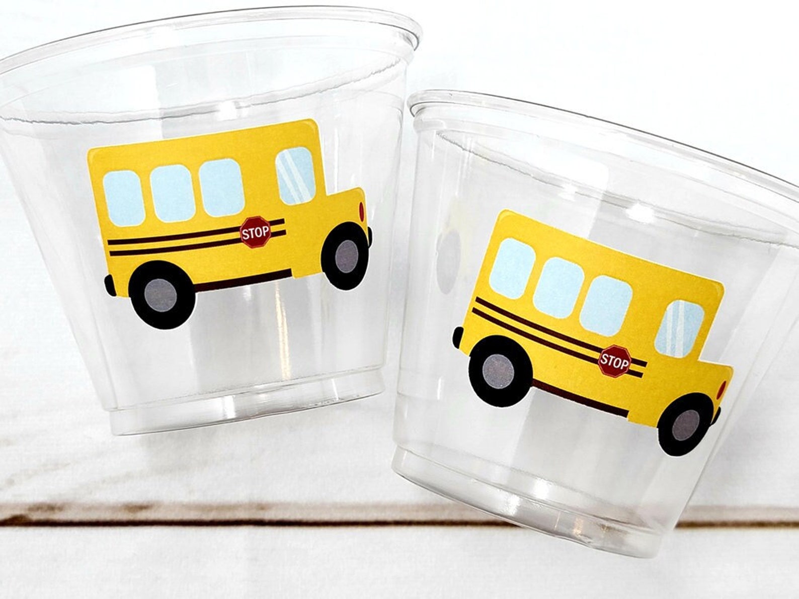 School Bus Party Cups School Cups School Bus Birthday School - Etsy