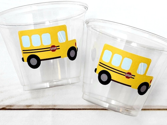 School Bus Party Cups - School Cups School Bus Birthday School Bus ...