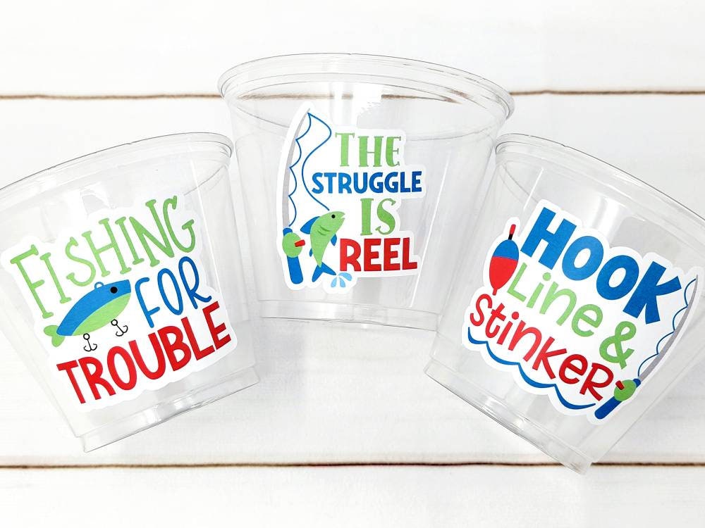FISHING PARTY CUPS Fishing Birthday Fishing First Birthday | Etsy