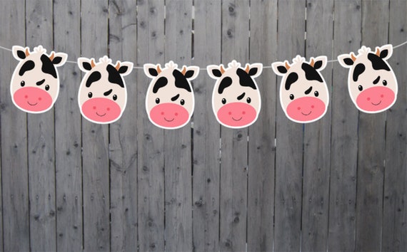 Cow Garland, Cow Banner, Cow Birthday, Farm Birthday, Cow Party ...