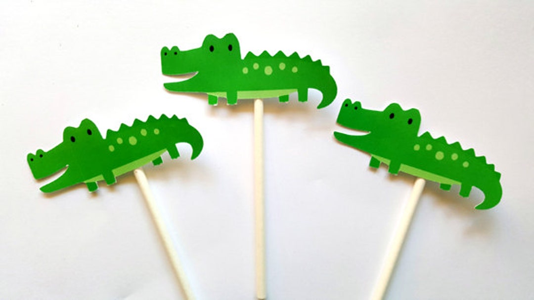 Alligator Cupcake Toppers - Alligator Birthday - Alligator Baby Shower ...