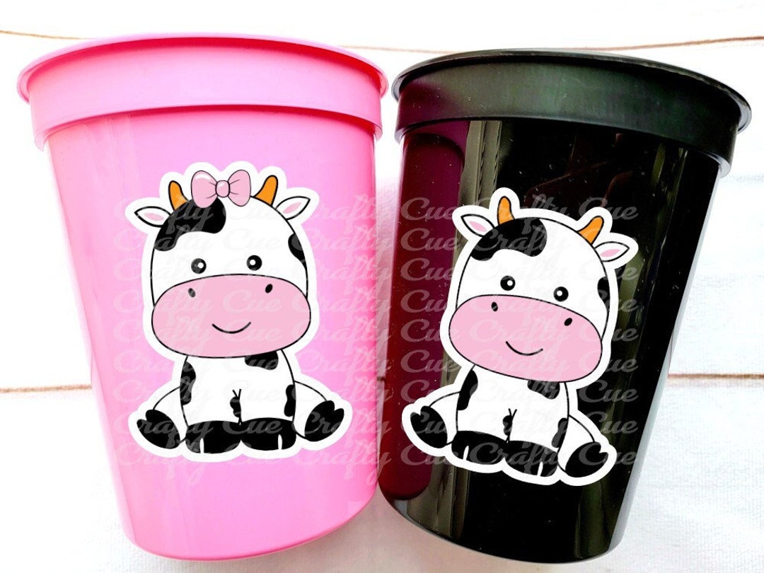 FARM ANIMAL CUPS - Cow Party Cups Cow Birthday Cups Cow Party Favors ...