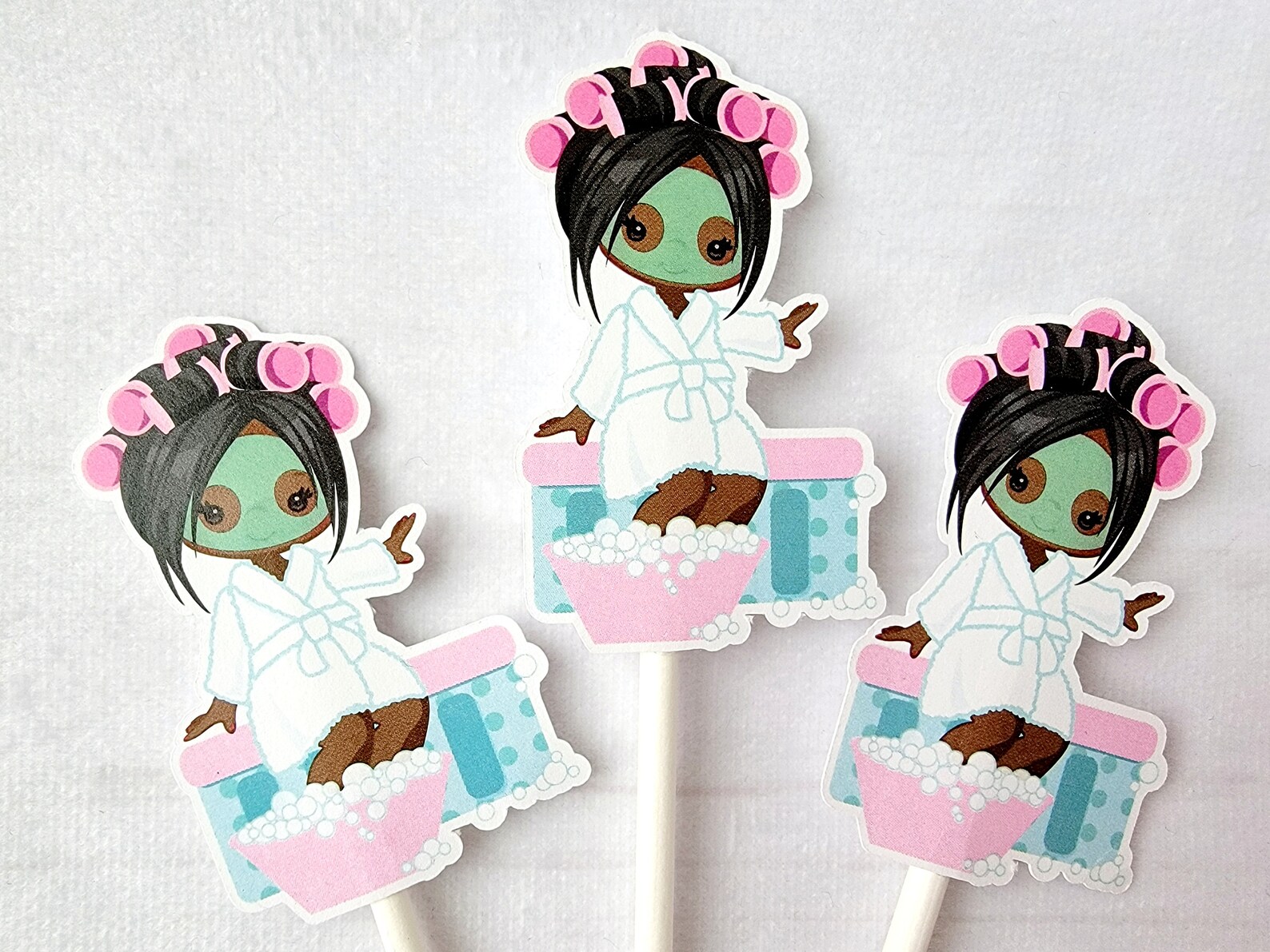 Spa Cupcake Toppers Spa Birthday Cupcake Toppers Spa Party - Etsy