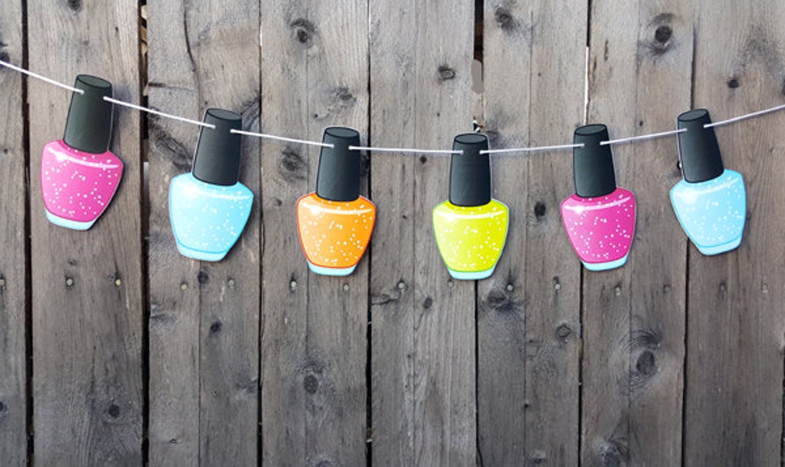 Nail Polish Banner, Nail Polish Garland, Spa Party Banner, Spa Party ...