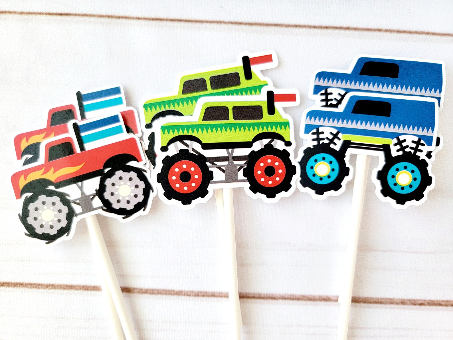 Monster Truck Cupcake Toppers Monster Truck Party Decorations - Etsy