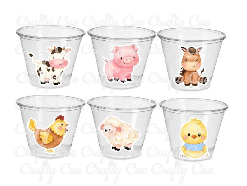 FARM PARTY Cups - Farm Cups Farm Animal Cups Farm First Birthday Farm ...