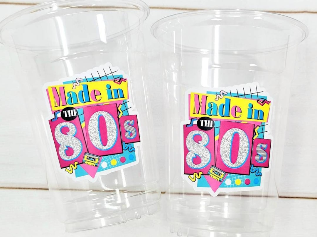 I Love the 80'S PARTY CUPS - 80's Birthday Cups 80's Party Cups 80's ...