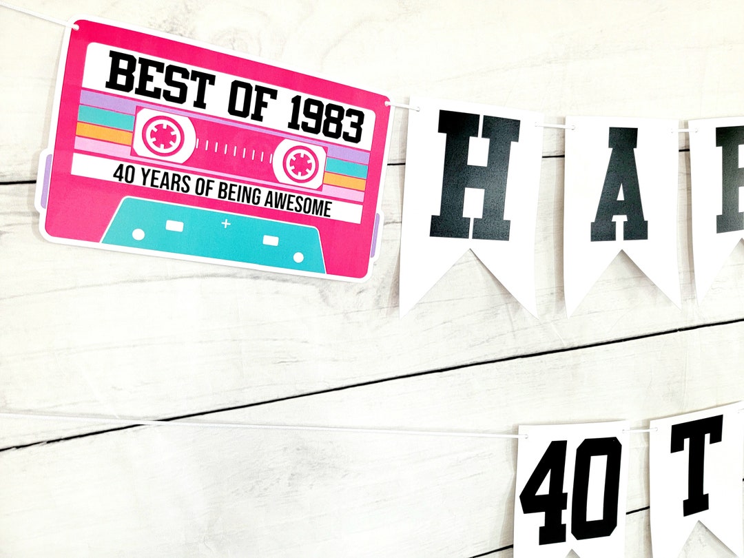 BEST OF 1984 - 40th Birthday Banner 1984 Banner 1984 Party Decorations ...