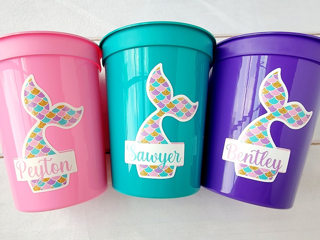MERMAID PARTY CUPS Mermaid Birthday Cups Mermaid Party Cups Mermaid ...