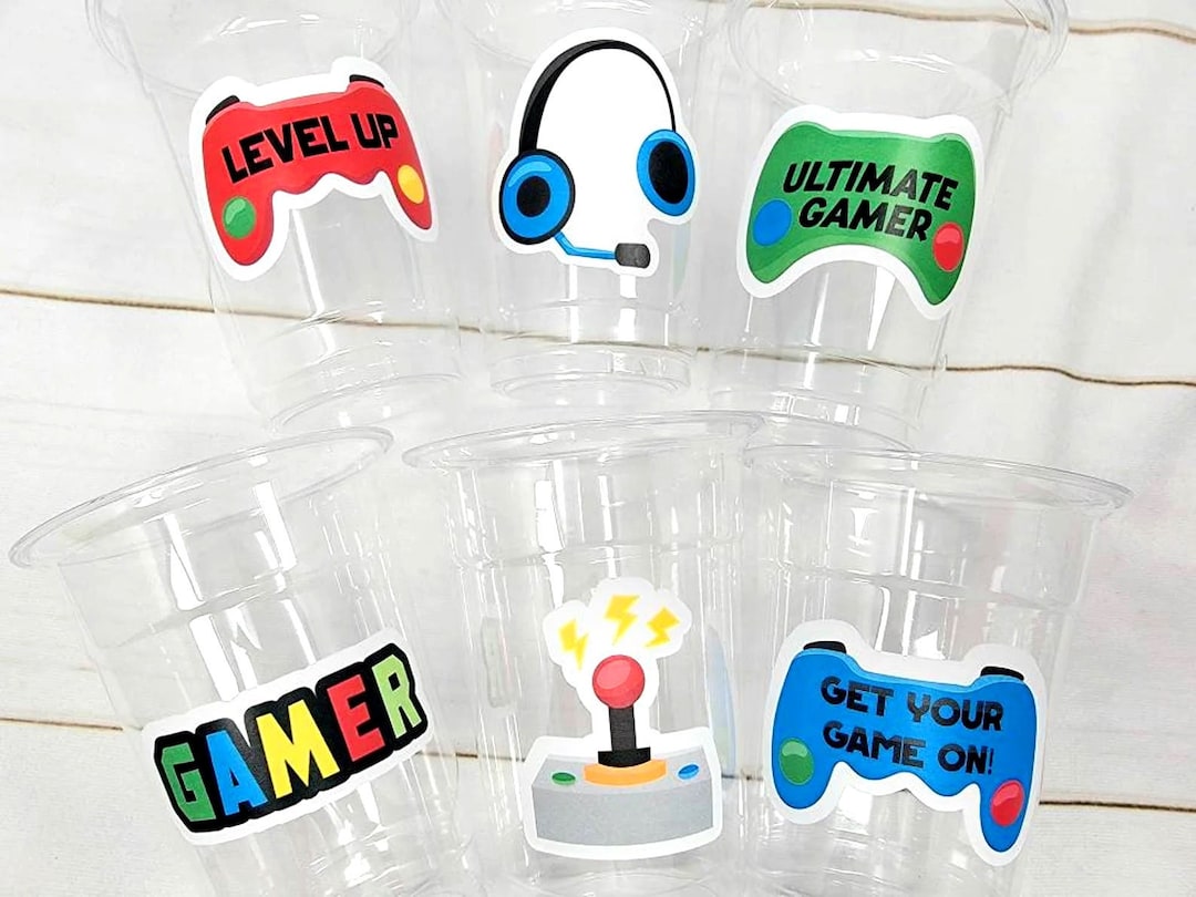 VIDEO GAME PARTY Cups - Video Game Cups Video Game Party Cups Level up ...