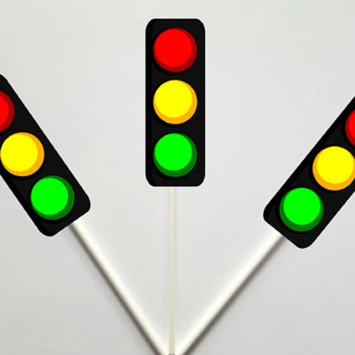 Traffic Light Cupcake Toppers - Etsy