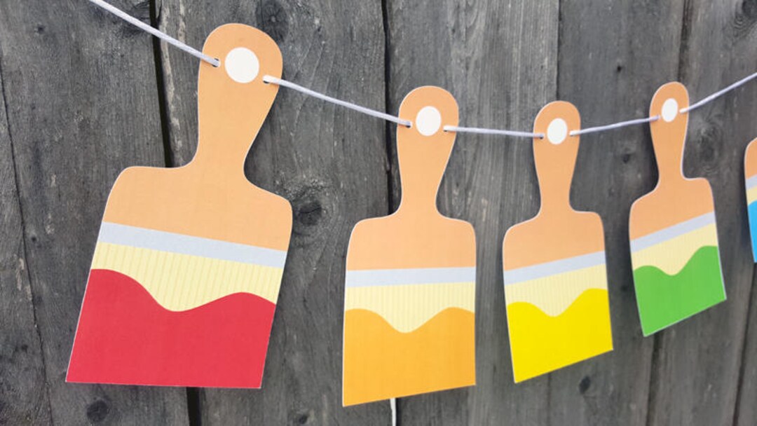 Paint Party Banner, Art Party Banner, Art Party Garland, Paintbrush ...