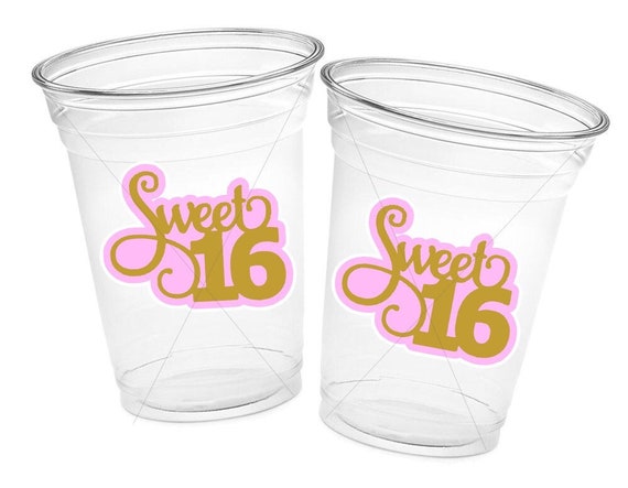 SWEET 16 PARTY Cups Sweet Sixteen Party Cups Sweet 16 Party - Etsy