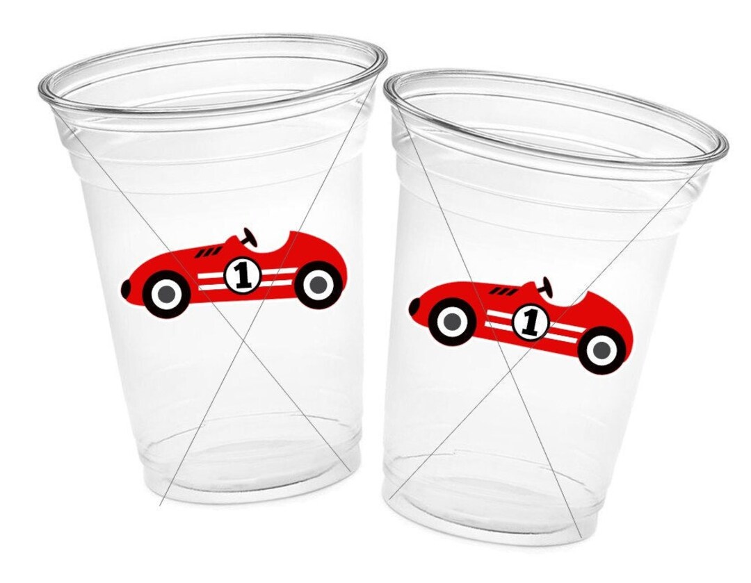 RACING PARTY CUPS - Race Car Cups Racing Birthday Cups Racing Birthday ...