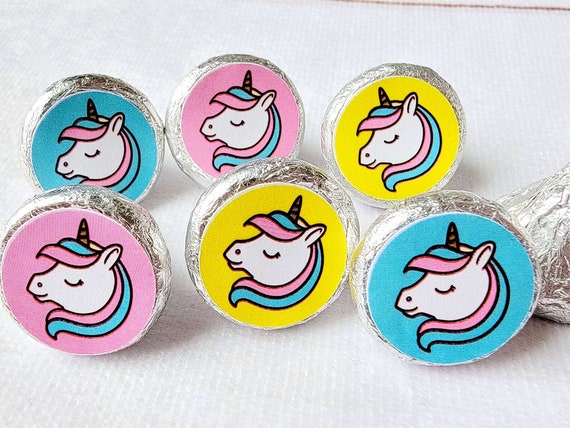 180 - UNICORN PARTY STICKERS for candy Unicorn Stickers Unicorn Party ...