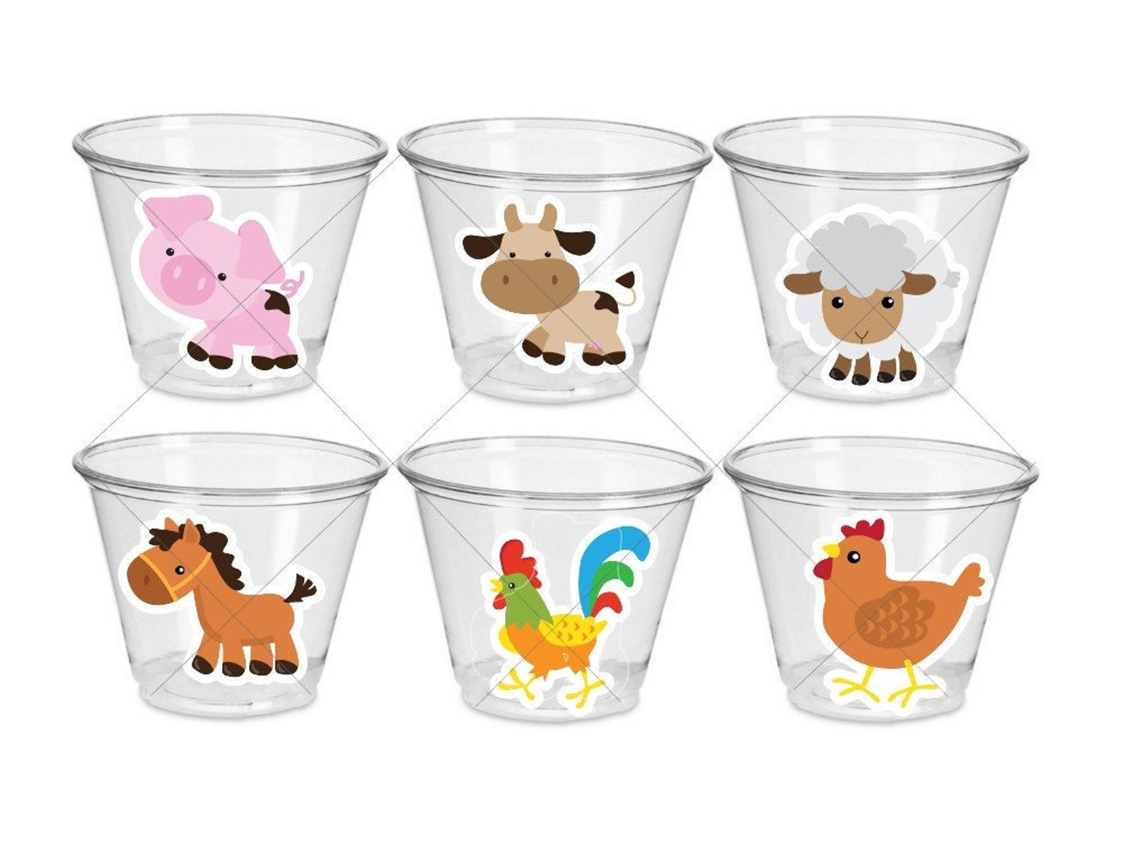 FARM PARTY CUPS Farm Cups Farm Animal Cups Farm First - Etsy