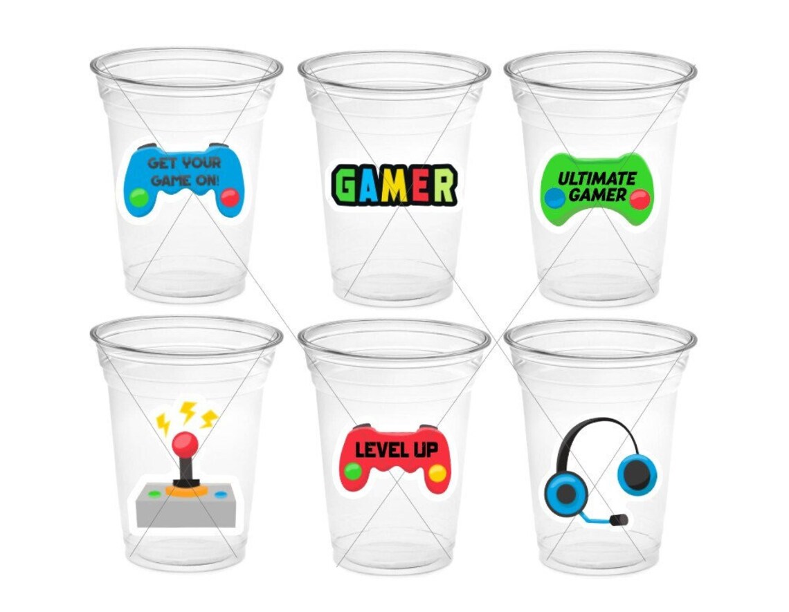 VIDEO GAME PARTY Cups Video Game Cups Video Game Party Cups | Etsy