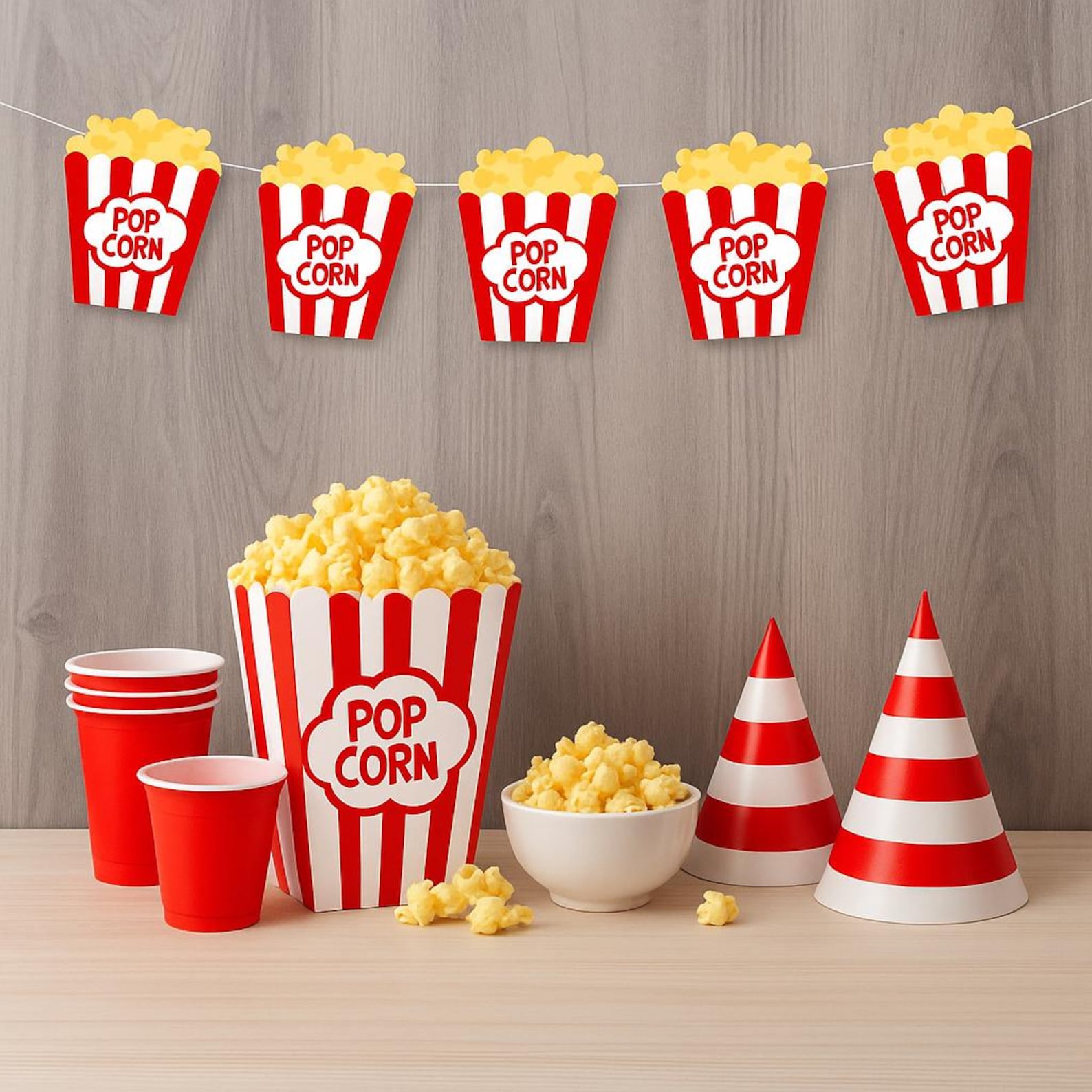 Movie Party Garland, Movie Party Banner, Popcorn Banner, Popcorn ...