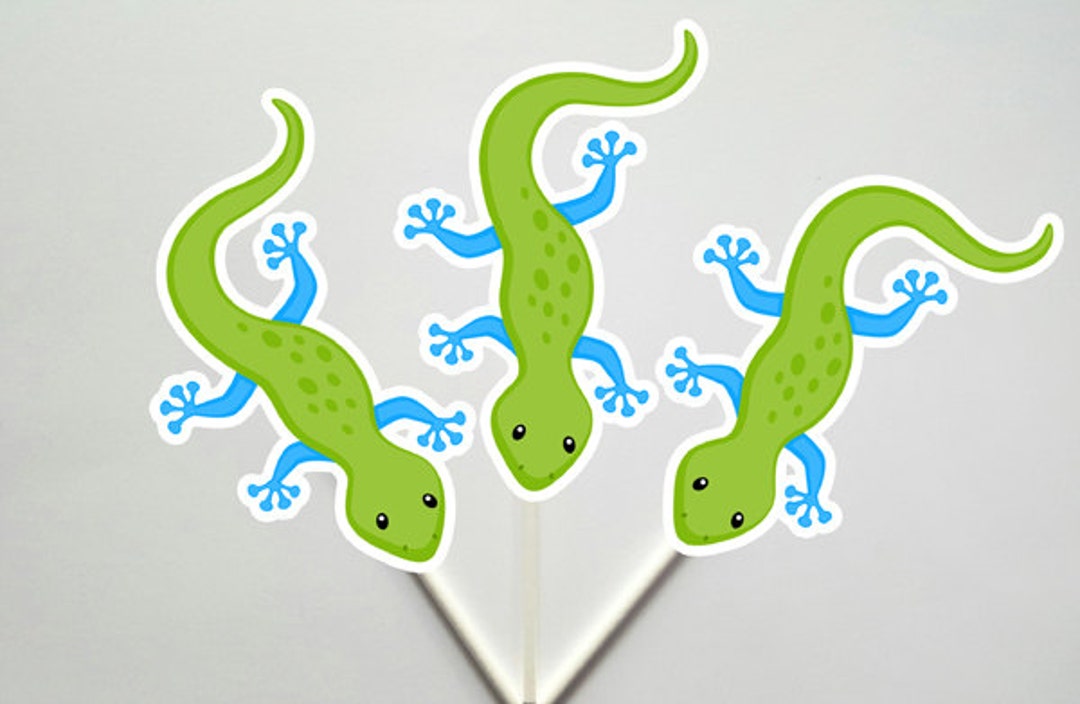 Lizard Cupcake Toppers Reptile Cupcake Toppers - Etsy