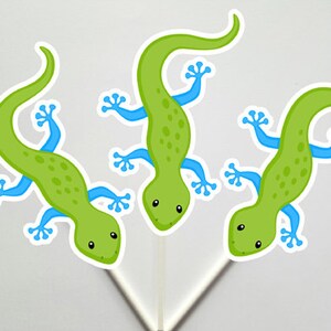 Lizard Cupcake Toppers Reptile Cupcake Toppers | Etsy