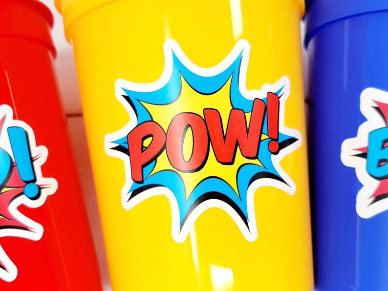 SUPERHERO PARTY CUPS Superhero Cups Superhero Birthday - Etsy