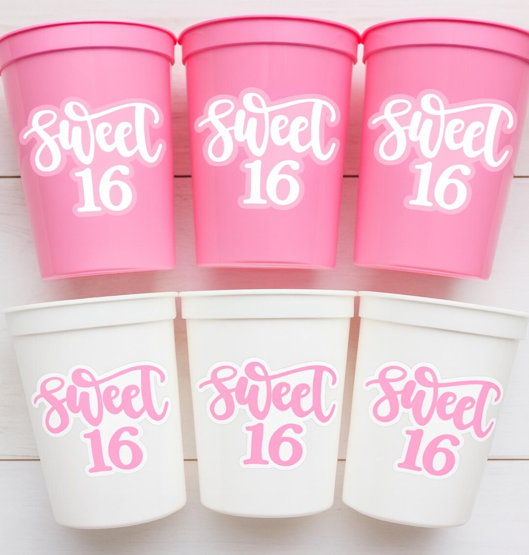 SWEET 16 PARTY Cups - Reuseable Sweet Sixteen Party Cups Sweet 16 Party ...