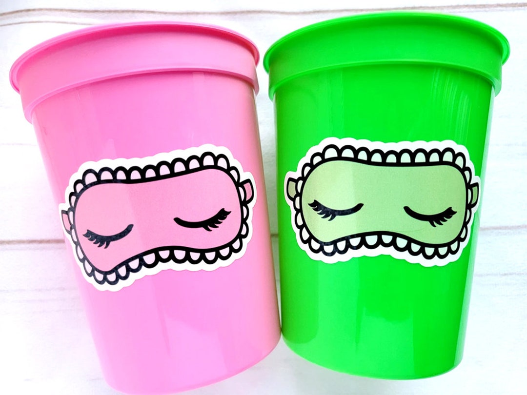 SPA PARTY CUPS Sleepover Party Cups Pajama Party Cups Sleeping Mask ...