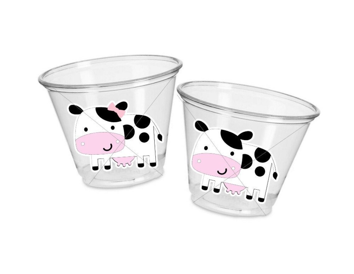 COW PARTY CUPS Cow Cups Cow Birthday Cups Farm Animal Cups - Etsy