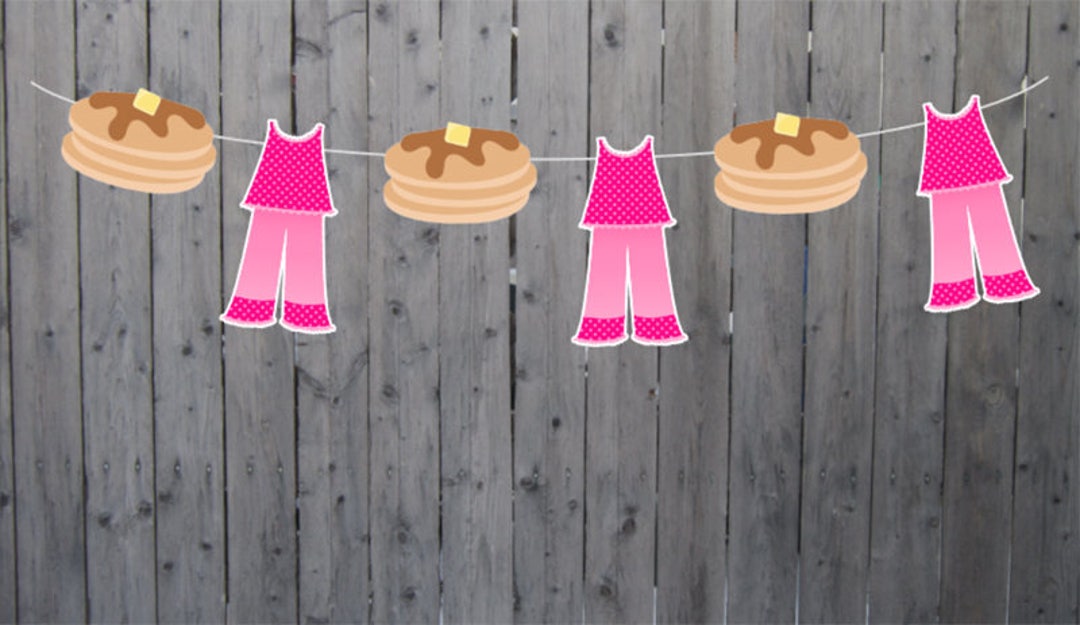 Pancake Garland, Pancake Banner, Pancakes and Pajamas, Pajamas Garland ...