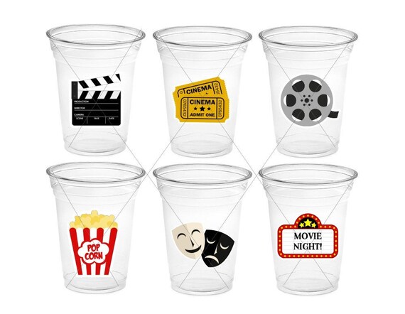 POPCORN PARTY CUPS - Popcorn Birthday Party Cups Movie Party Favors ...