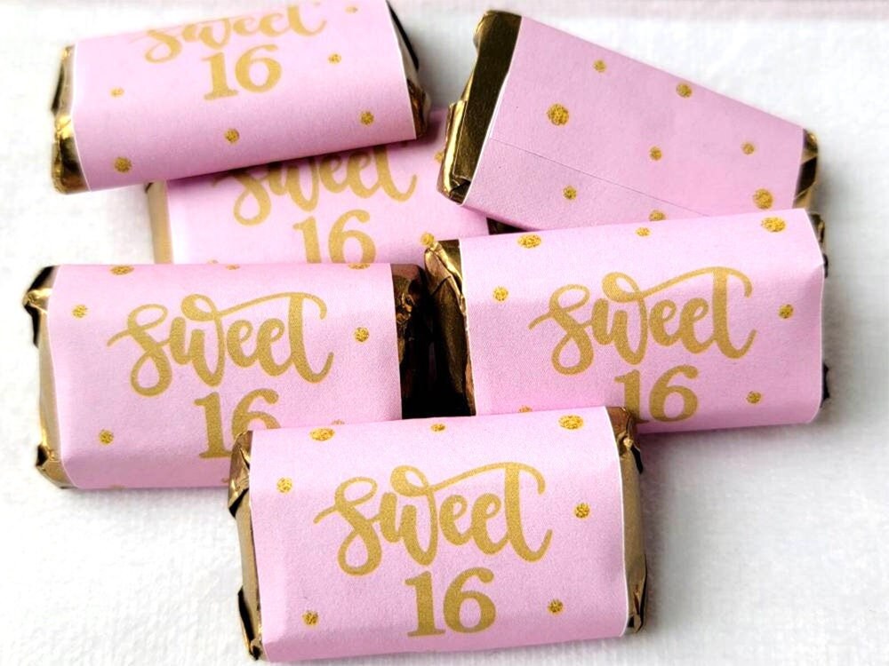 30 - SWEET 16 PARTY FAVOR Stickers for Candy Sweet 16 Stickers Sweet 16 ...