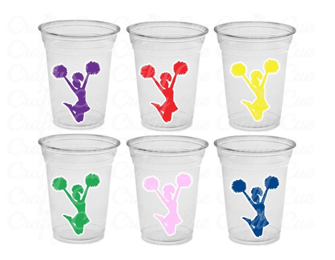CHEERLEADING PARTY CUPS Cheer Party Cups Cheerleader Party - Etsy