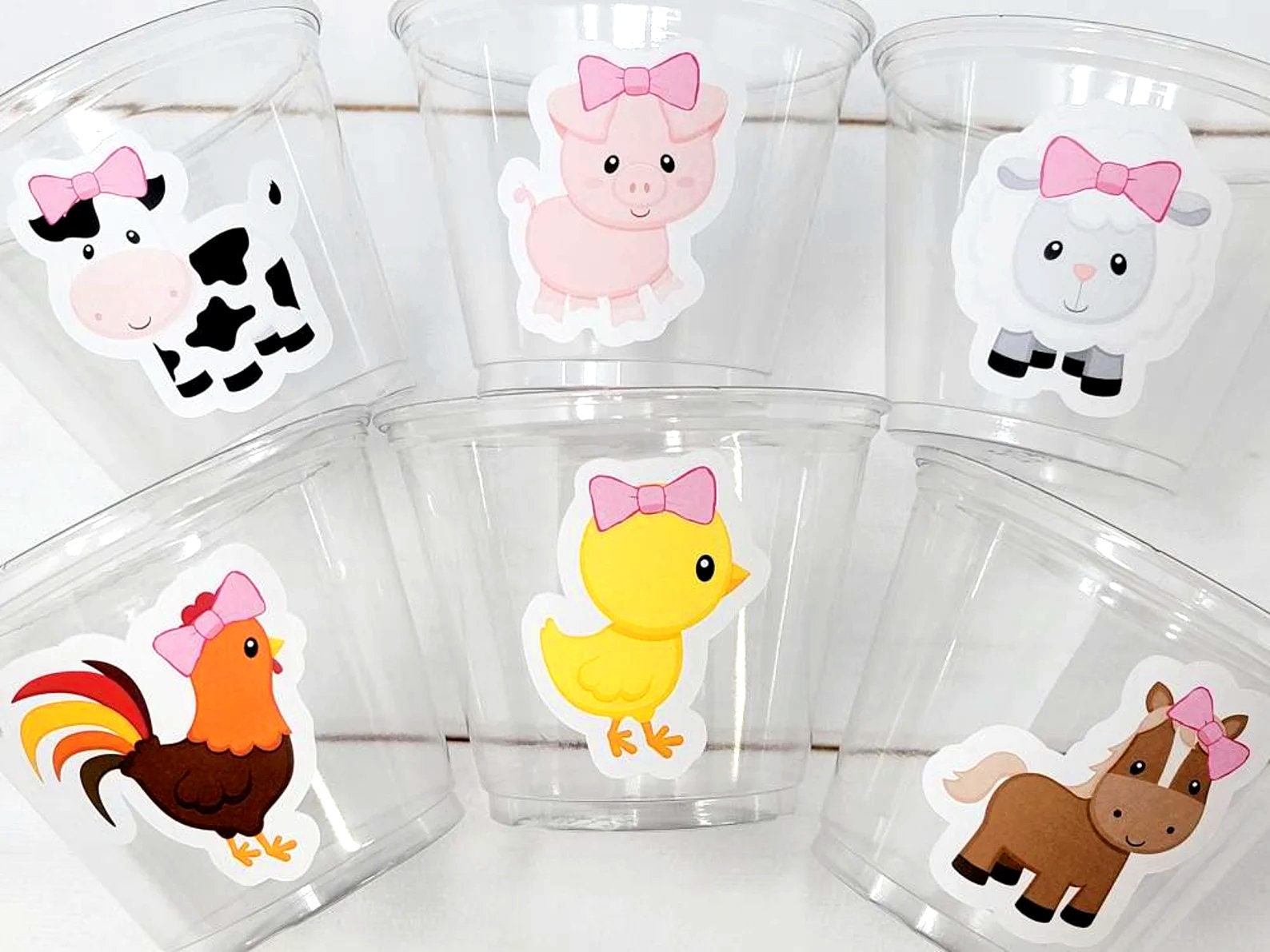 GIRL FARM PARTY Cups Girl Farm Cups Farm Animal Cups Farm - Etsy