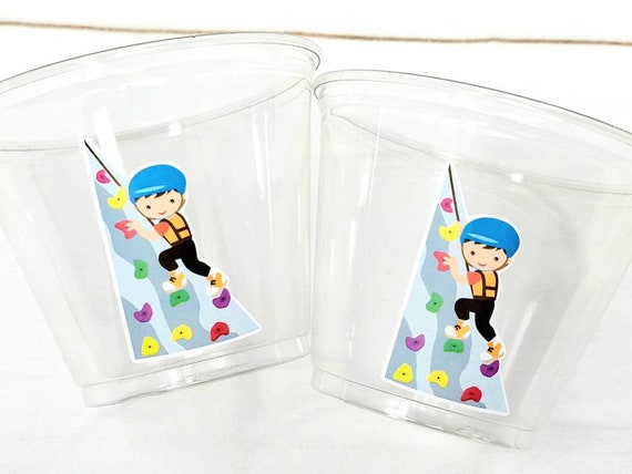 ROCK CLIMBING PARTY Cups -Rock Climbing Birthday Cups Rock Climber Cups ...