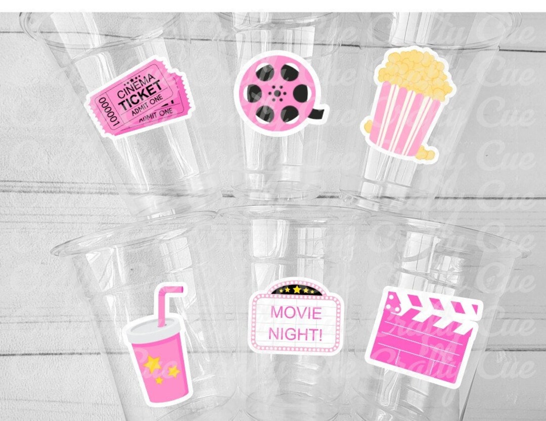 MOVIE PARTY CUPS - Popcorn Birthday Party Cups Movie Party Favors ...