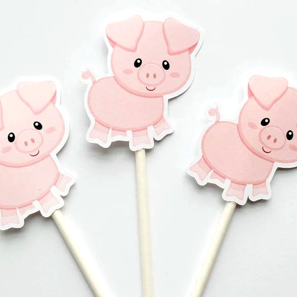 Pig Cupcake Toppers - Etsy